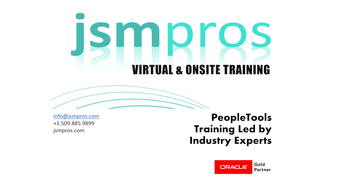 jsmpros · An Unparalleled PeopleTools Training Experience